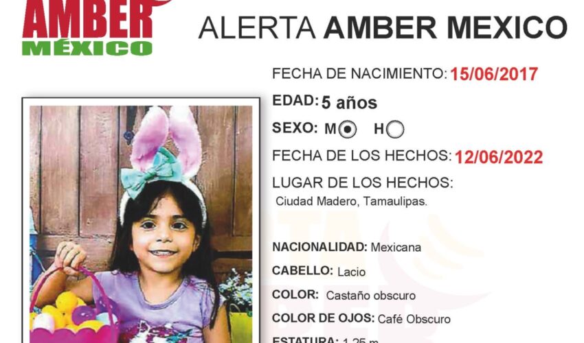 Alerta Amber Maria Fernanda • Fiscalía General de Justicia del Estado ...